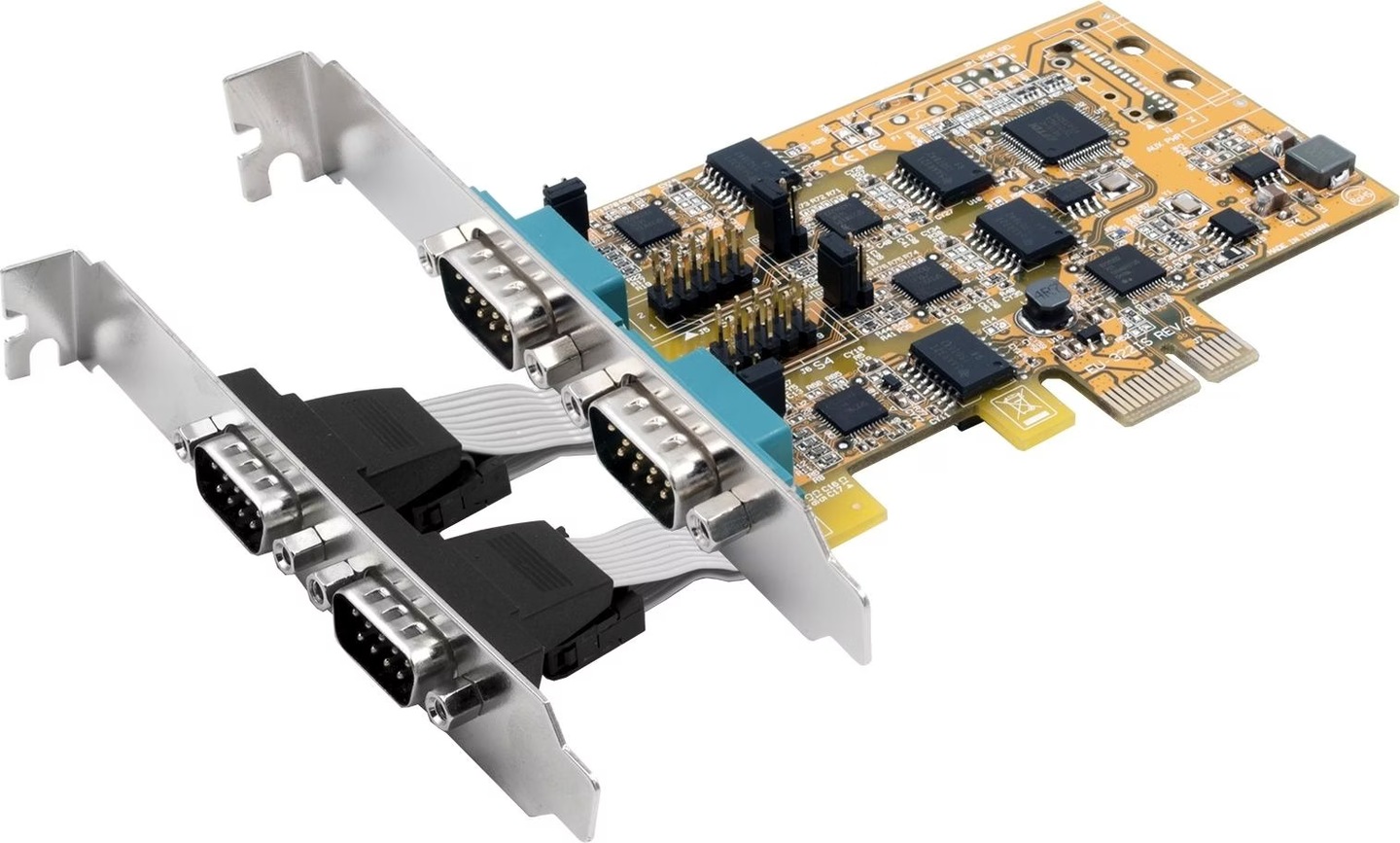 Exsys 4S Seriell RS-232/422/485 PCIe Karte Surge Protection & Optical Isolation (FTDI Chip-Set ...
