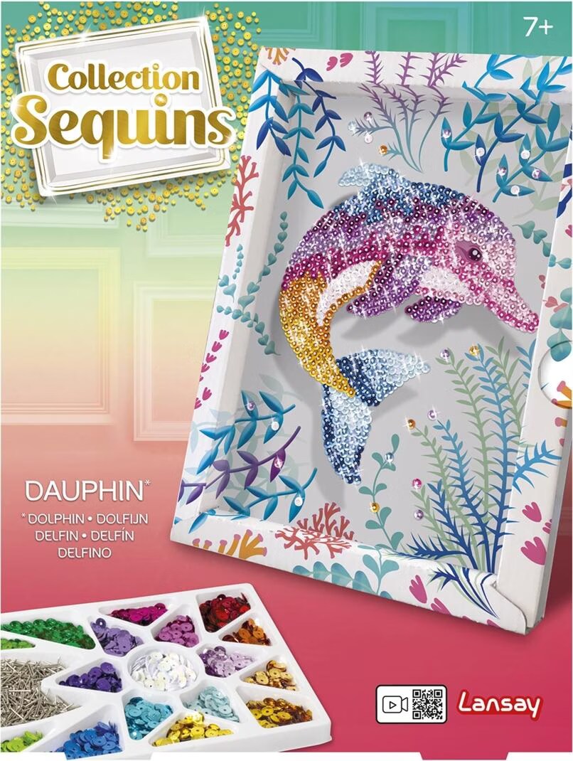 dolphin sequin art