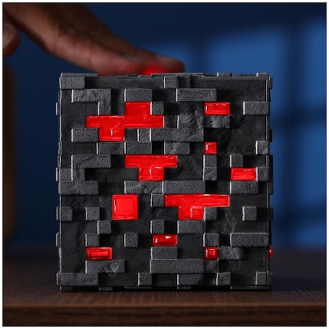 Noble Collection Minecraft Replik Illuminating Redstone Ore Cube 10 cm ...